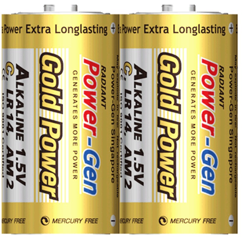 POWER-GEN GOLD POWER C ALKALINE BATTERY 2PC/PACK | Batteries & Portable ...