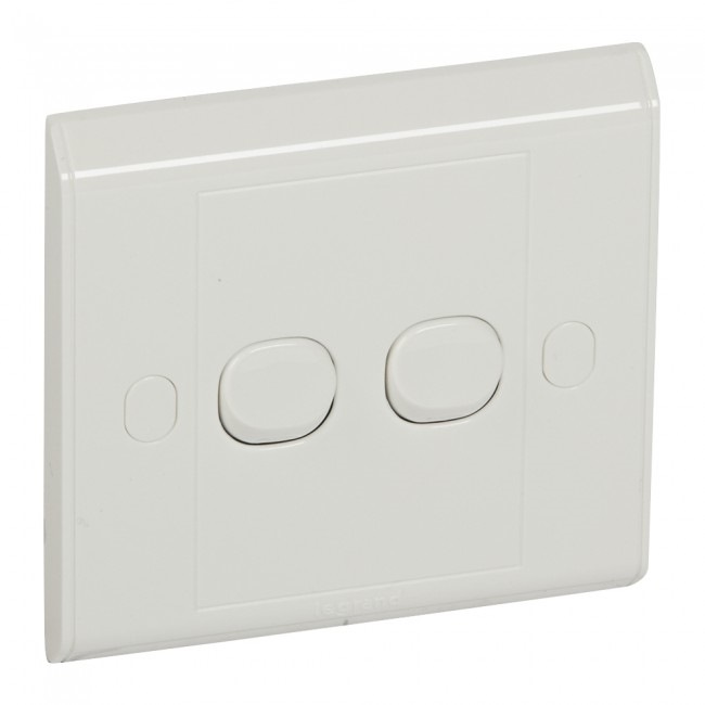 LEGRAND BELANKO 617102S WHITE 10A 2G1W SWITCH (SMALL ROCKER) | Switches ...