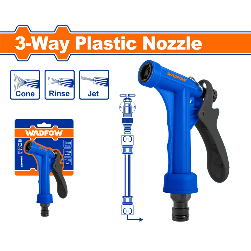 WADFOW 3-WAY ADJUSTABLE HIGH IMPACT WATER SPRAYER WNE1E34 | Garden ...