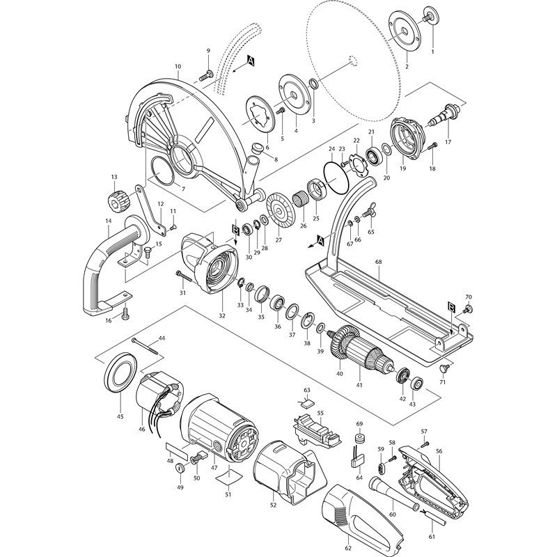 MAKITA 4114S ANGLE CUTTER 355MM SPARE PARTS | Powertool Spare Parts ...